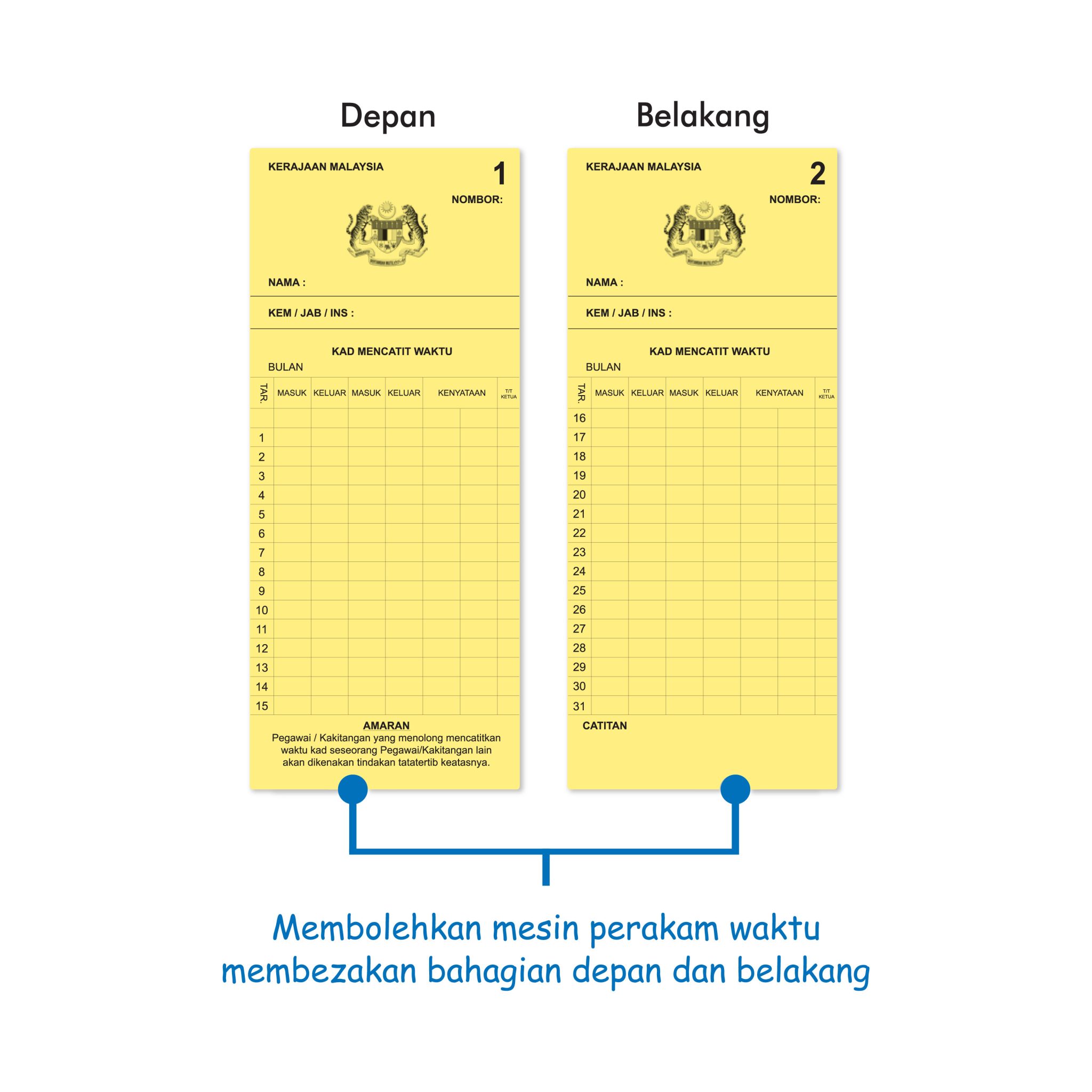 Kad Perakam Waktu (Punch Card) Jabatan Kerajaan - Pascal Marketing